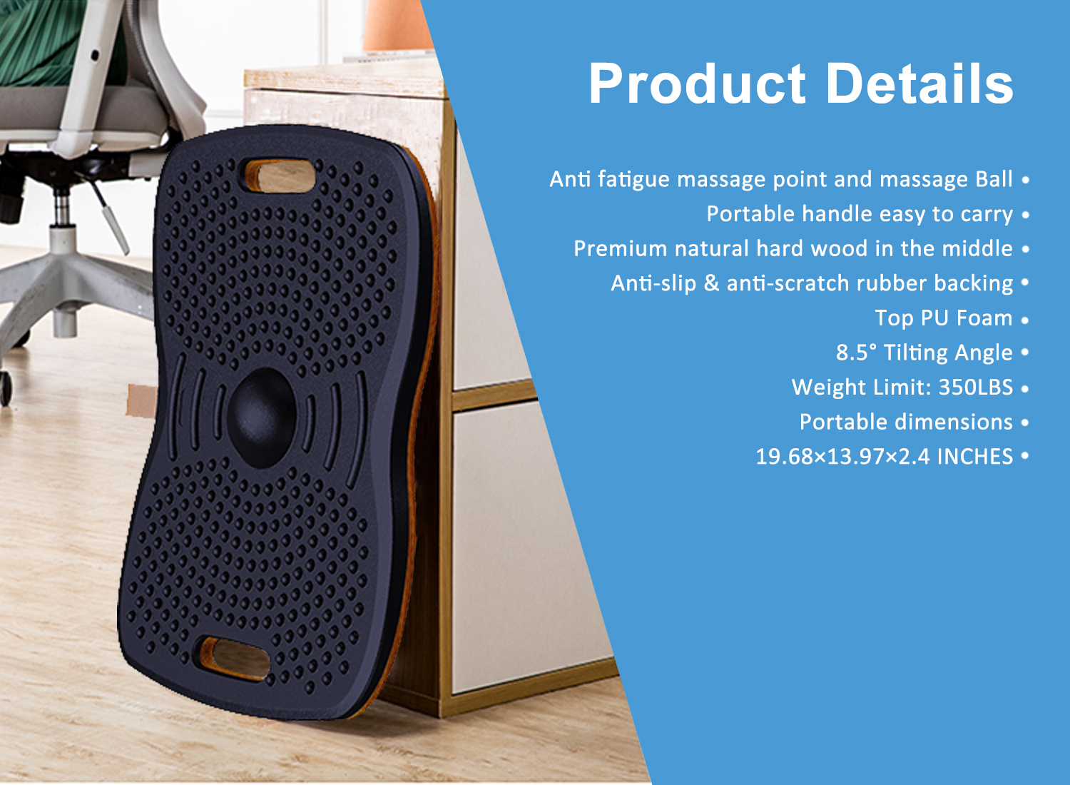 2 in 1 Anti Fatigue Fitness Standing Desk Balance Board